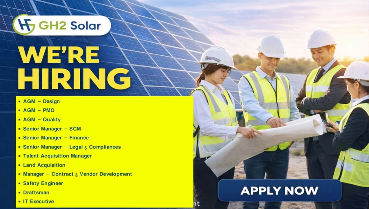 GH2 Solar Careers 2026 | Senior Management, Engineering & Support Roles ...