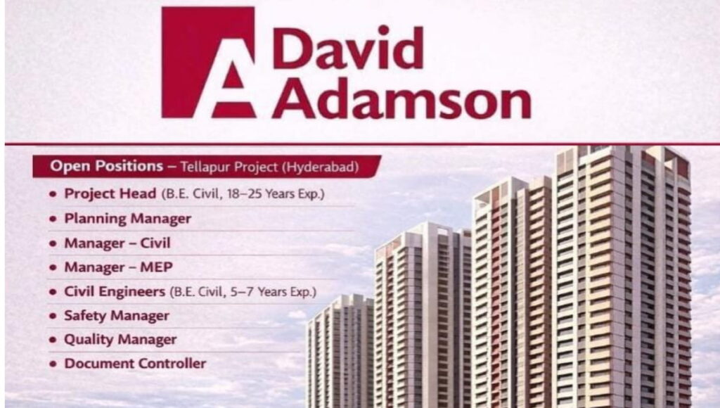 David Adamson India Pvt Ltd Walk-In Drive | For Hyderabad - PMC ...
